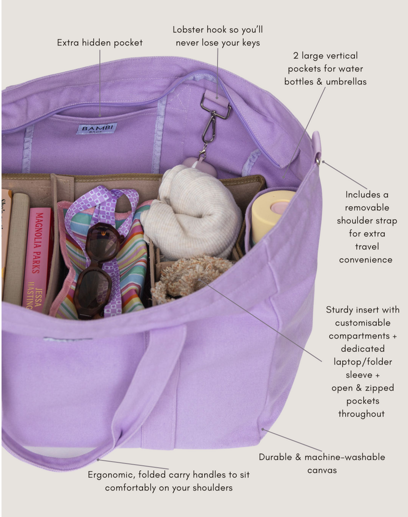 The Essential Bambi Bag Lilac with insert